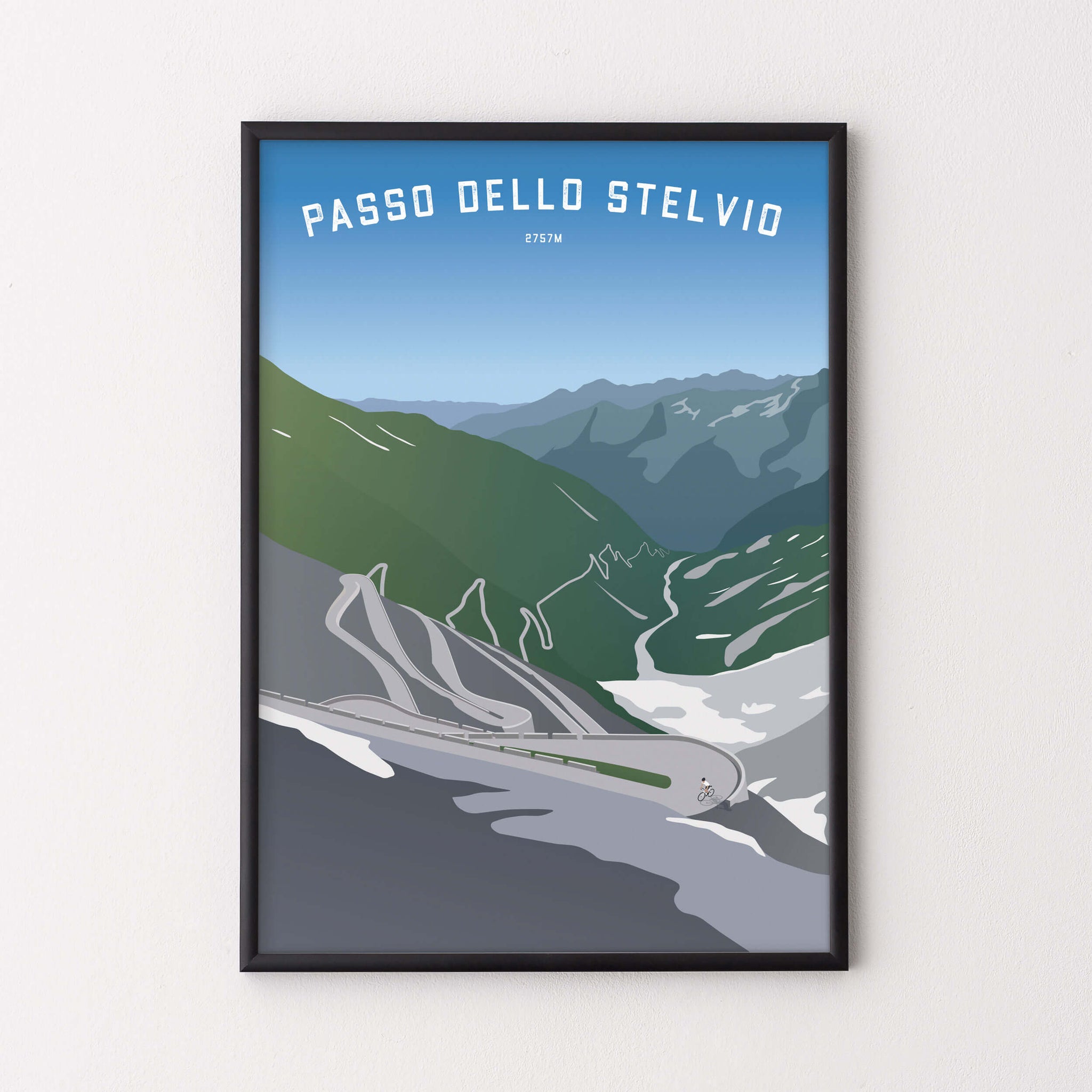 Stelvio Pass Cycling Print – Personalisable – The English Cyclist